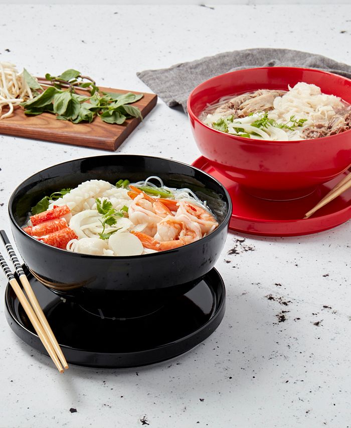 INFUSE Asian Ceramic 8 Piece Ramen Bowl Set - Macy's