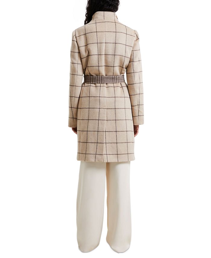 French Connection Women's Fran Plaid Belted Coat - Macy's