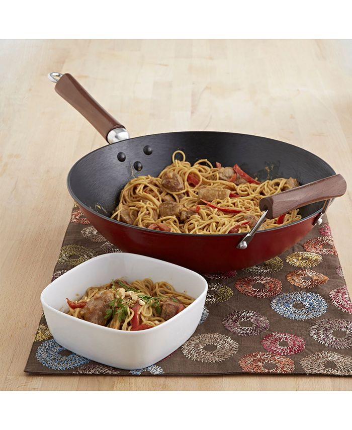 IMUSA Light Cast Iron Pre-Seasoned 14" Wok with Wood Handle - Macy's