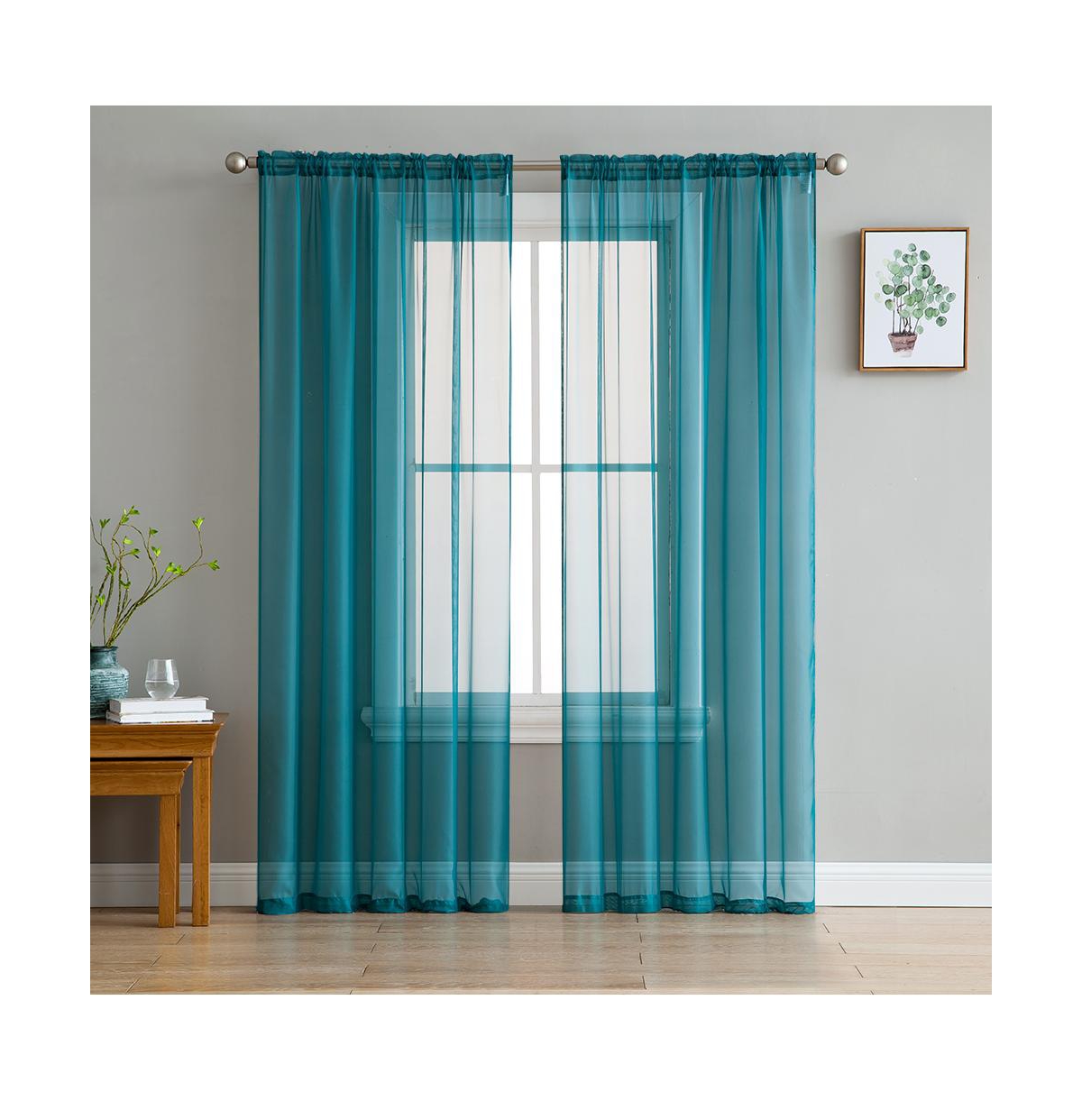 Click here for Hlc.me 2 Pack Sheer Voile Window Curtain Sheer Pan... prices