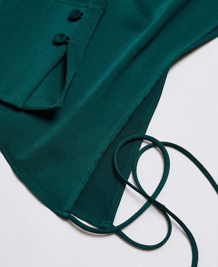 MANGO Women's Lace-Up Cross-Over Blouse - Macy's