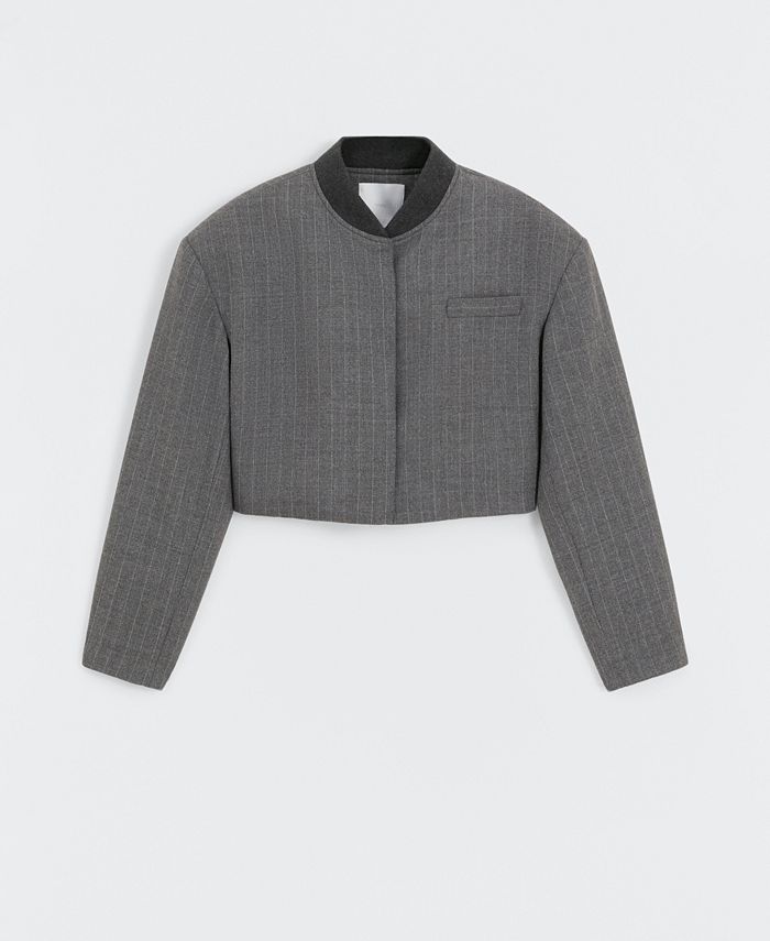 MANGO Women's Padded Shoulder Jacket - Macy's