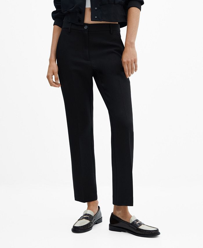 MANGO Women's Straight-Cut Crop Pants - Macy's