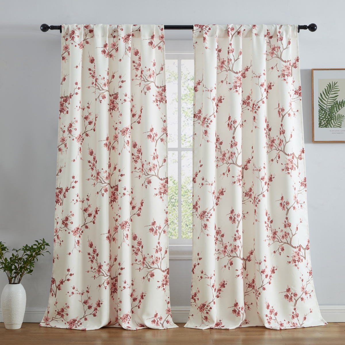 Click here for Hlc.me Jasmine Floral Patterned Room Darkening Cur... prices