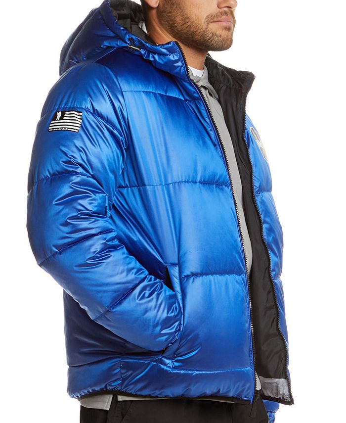 Space One Men's NASA-Inspired Reversible Two-in-One Puffer Jacket with ...