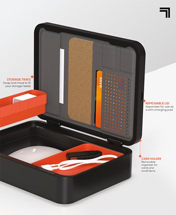 Sharper Image Wireless Valet Desk Organizer with Charging Pad, Set of 6 ...