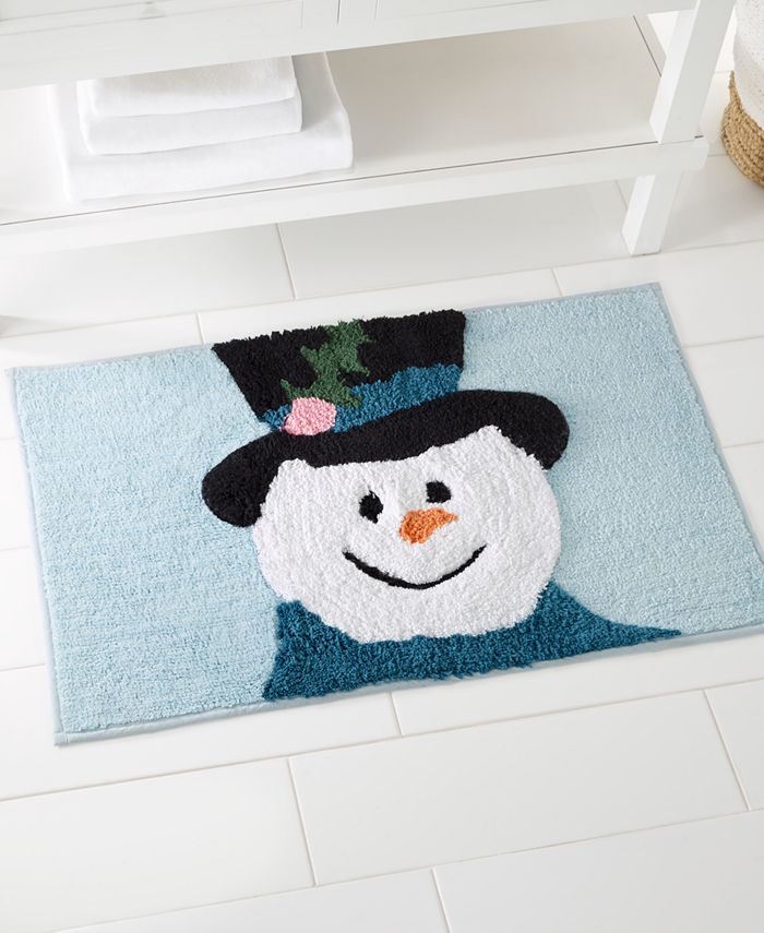 Avanti Snowman Holiday Cotton Bath Rug, 20" x 32" - Macy's