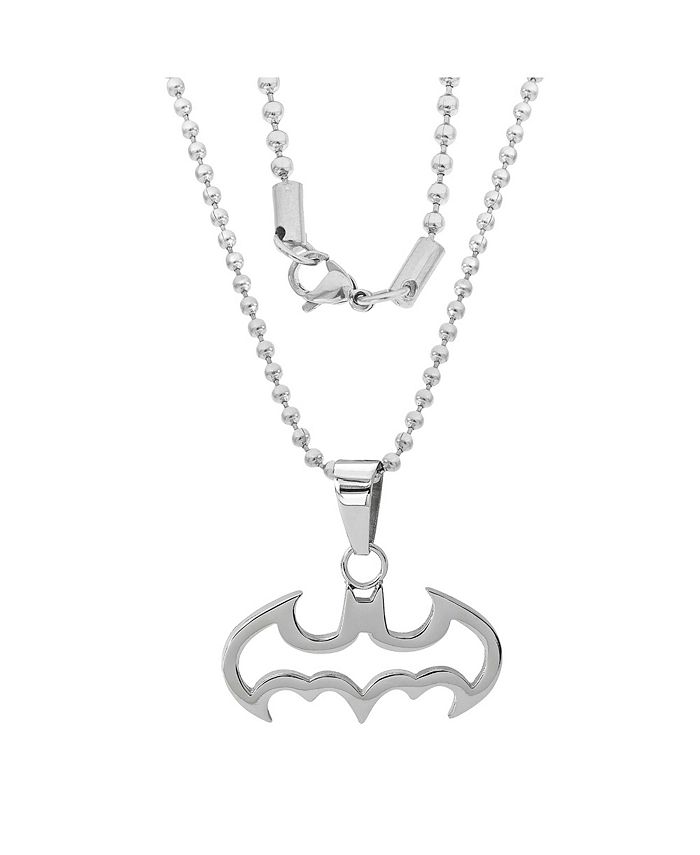 DC Comics Batman Stainless Steel Cut Out Logo Pendant Necklace, 16 ...