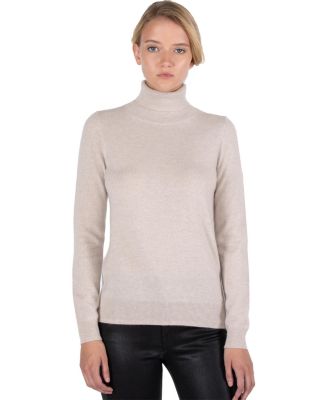 Jennie Liu Women's 100% Pure Cashmere Long Sleeve Turtleneck Pullover ...