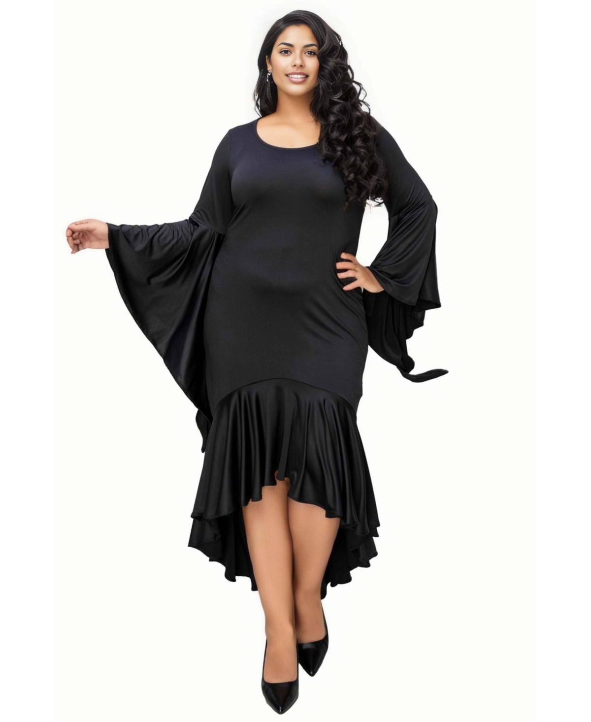 Click here for L I V D Plus Size Arielle Flowy Mermaid Hem Dress... prices