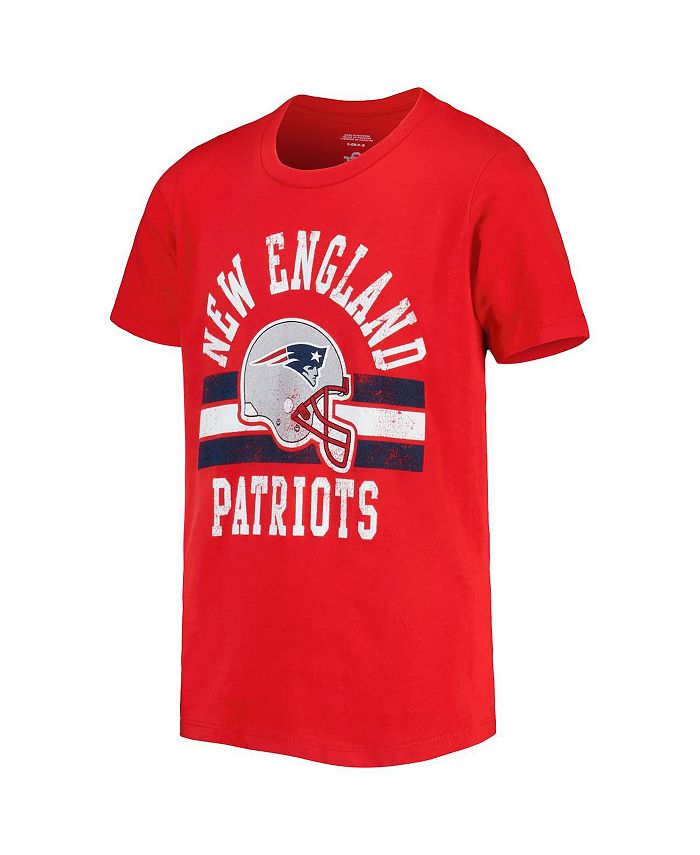 NFL Properties Big Boys Red Distressed New England Patriots Helmet T ...