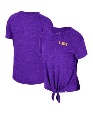 Women's Colosseum Purple Distressed LSU Tigers Finalists Tie-Front T ...