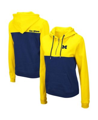 Women's Colosseum Maize, Navy Michigan Wolverines Aidan Lightweight Quarter-Zip Hoodie - Macy's