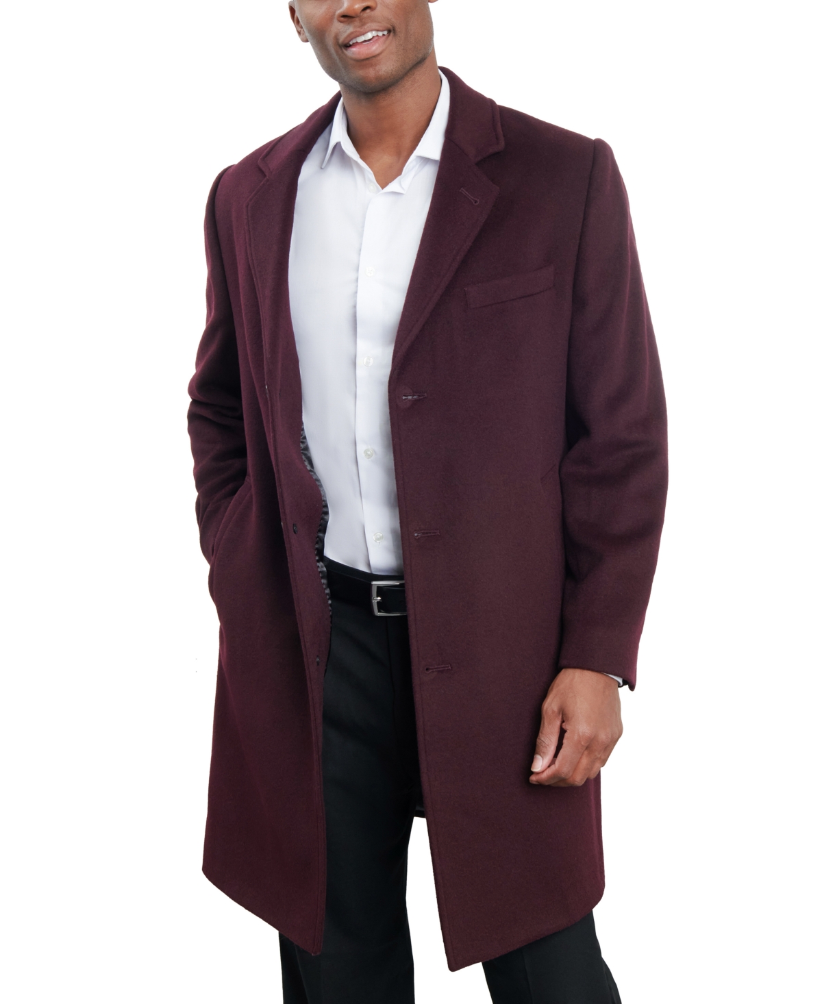 Click here for London Fog Men Signature Wool-Blend Overcoat - Bur... prices
