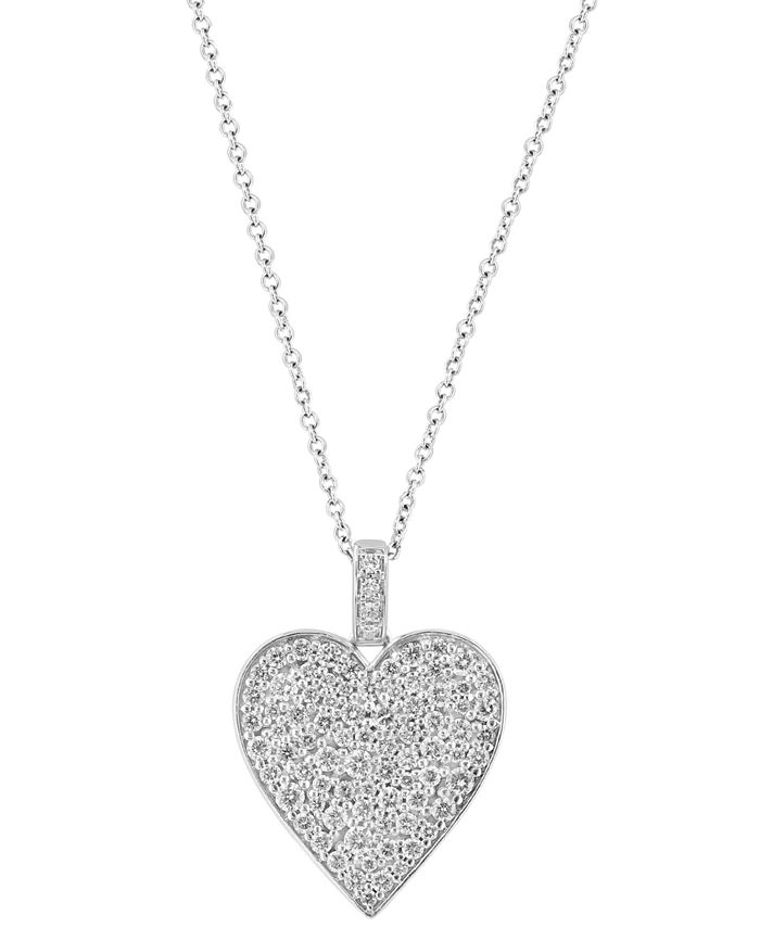 EFFY Collection EFFY® Diamond Pavé Heart 18" Pendant Necklace (1-1/6 ct ...