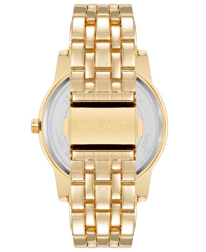 Nine West Women's Quartz Gold-Tone Alloy Link Bracelet Watch, 39mm - Macy's
