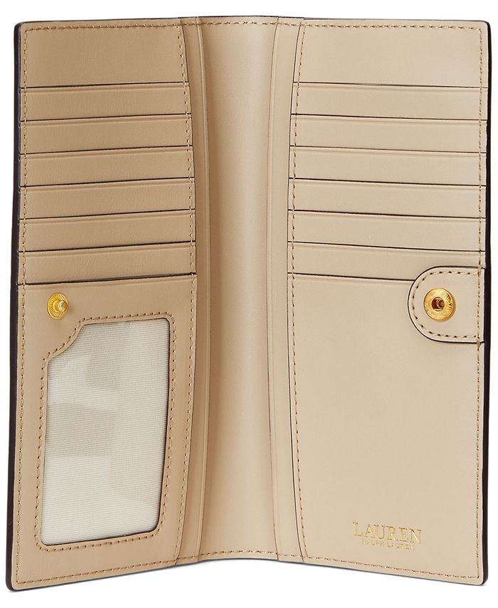 Lauren Ralph Lauren Crosshatch Leather Slim Wallet - Macy's