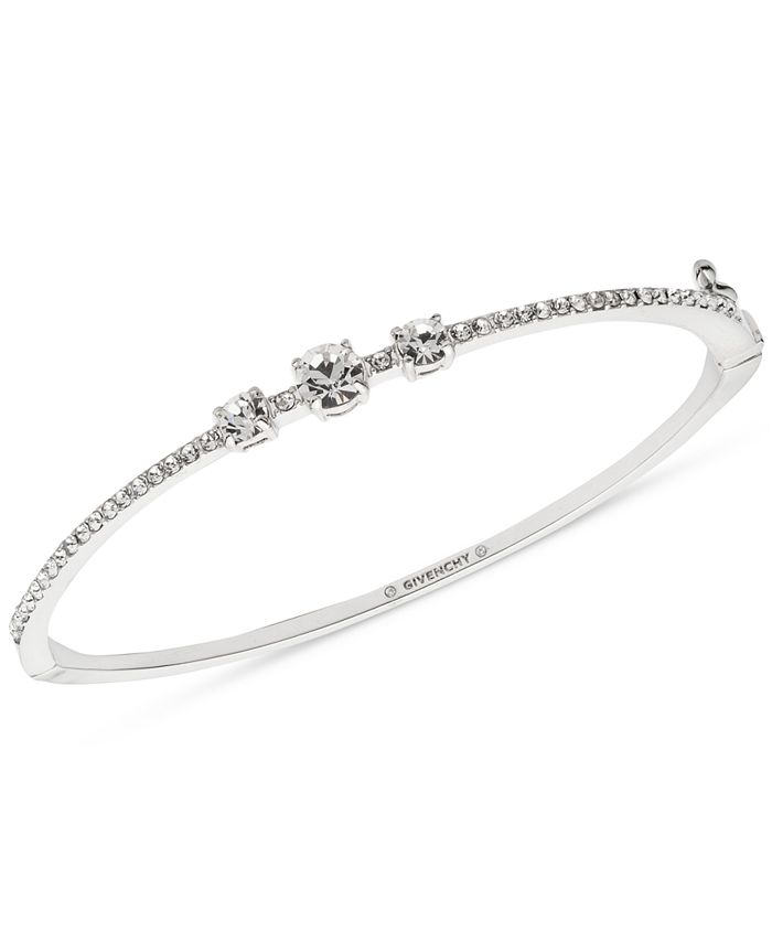 Givenchy Triple-Stone Crystal Thin Bangle Bracelet - Macy's