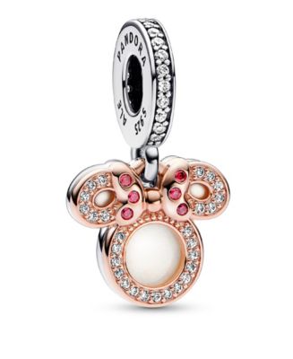 Pandora Cubic Zirconia Disney Minnie Mouse Silhouette Double Dangle ...