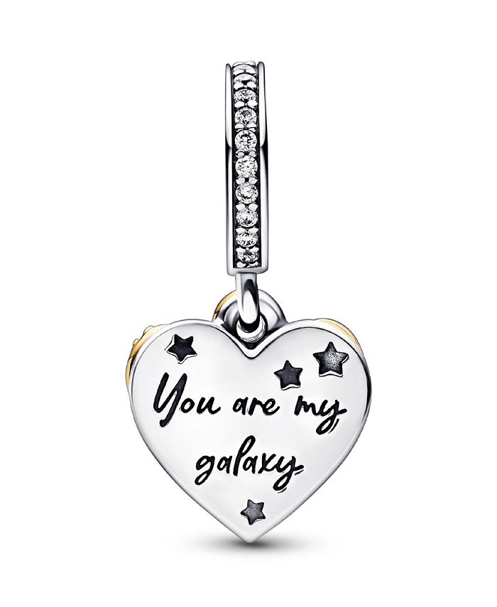 Pandora Cubic Zirconia Shooting Star Hearts Double Dangle Charm - Macy's