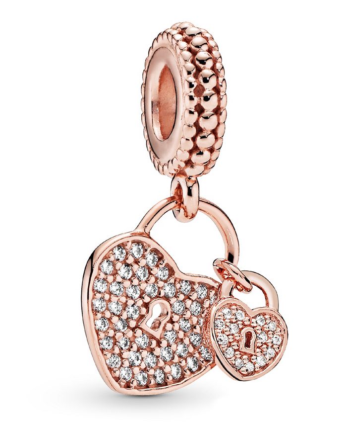 Pandora Cubic Zirconia Pave Heart Padlocks Dangle Charm - Macy's