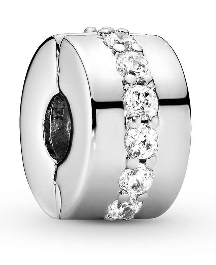 Pandora Cubic Zirconia Clear Sparkling Row Clip Charm - Macy's