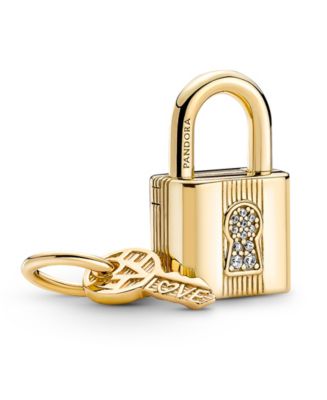Pandora Cubic Zirconia Padlock Key Dangle Charm - Macy's
