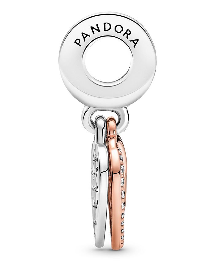 Pandora Cubic Zirconia Entwined Hearts Double Dangle Charm - Macy's