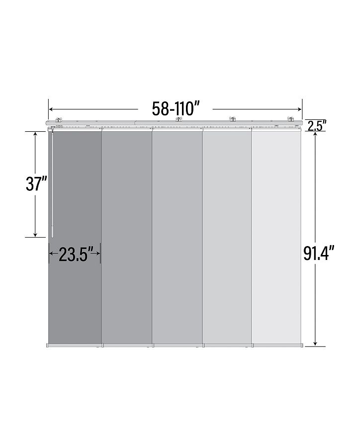 Rod Desyne 5-Panel Satin Nickel Panel Track Blind 58-110"Wx94"H ...