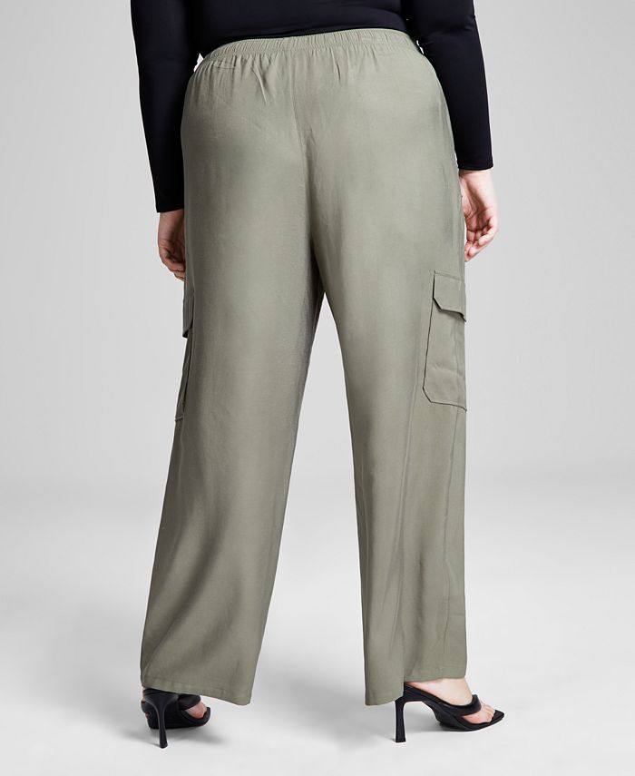 And Now This Trendy Plus Size Drawstring-Waist Cargo Pants - Macy's