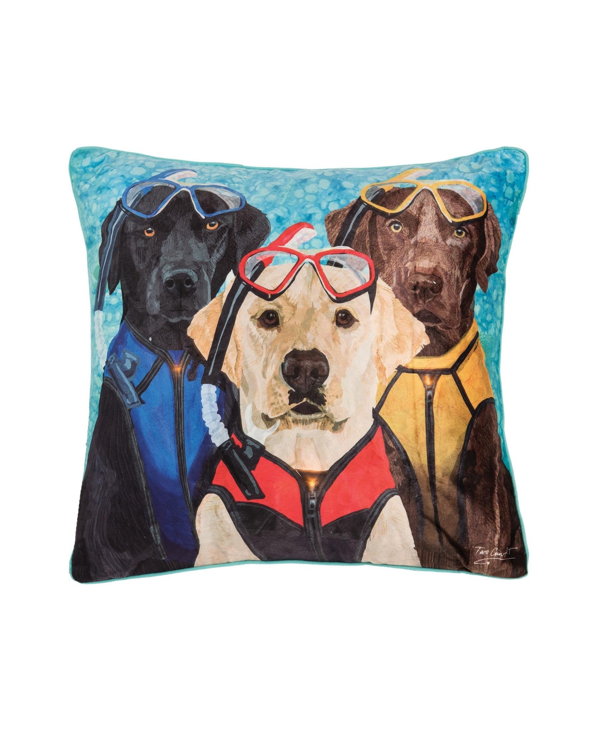 Click here for 18 x 18 Snorkel Dog Light-Up Led Throw Pillow - Bl... prices