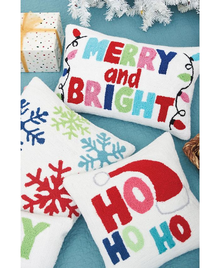 C&F Home Merry And Bright Hooked Christmas Throw Pillow - Macy's