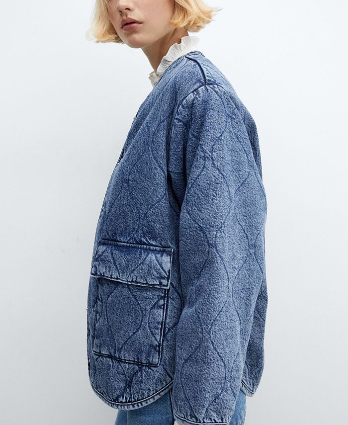 MANGO Women's Decorative Stitching Denim Jacket - Macy's