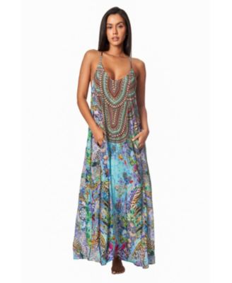 La Moda Clothing Women's Scoop neck t- back maxi dress - Macy's