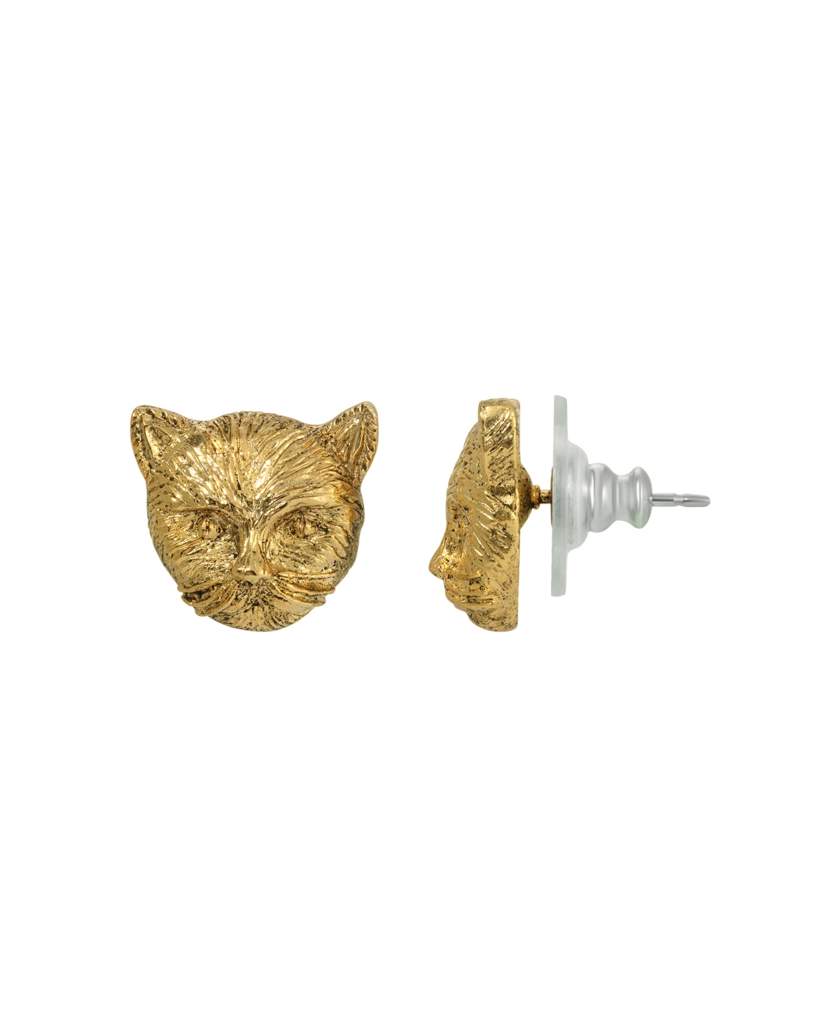 Click here for 2028 Gold-Tone Cat Stud Earrings - Yellow prices