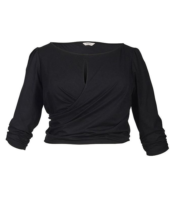 Mayes Nyc Womens Plus Size Tamara Keyhole Wrap Top Macys