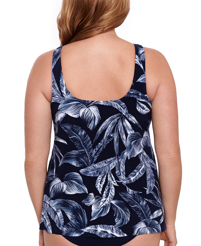 Miraclesuit Plus Size Tropica Toile Ursula Underwire Tankini Top - Macy's