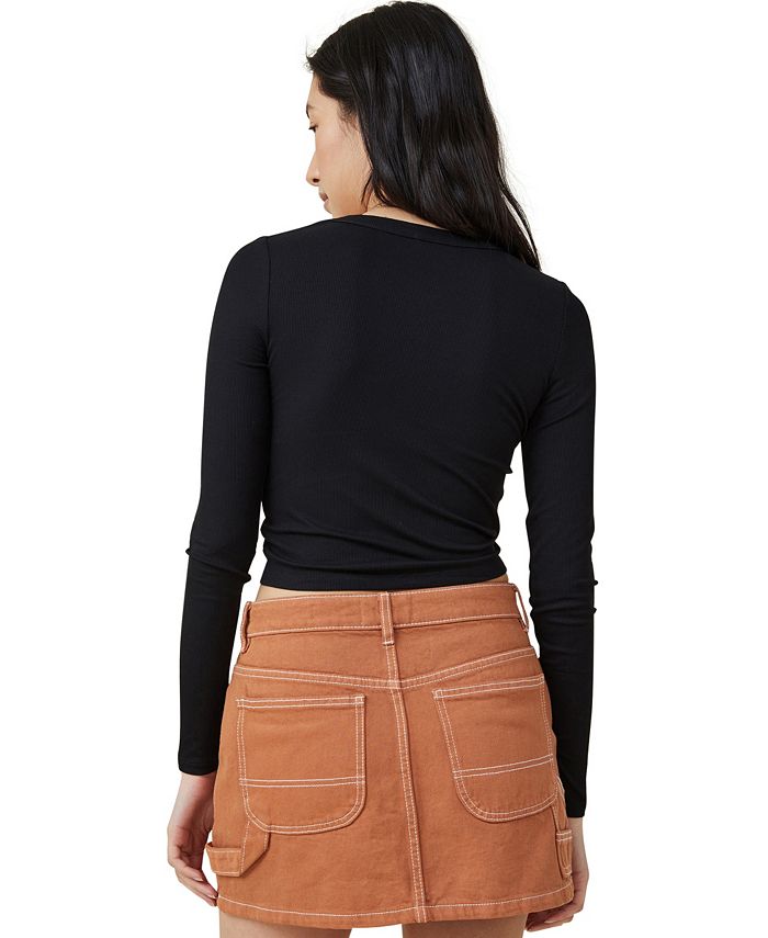 COTTON ON Women's Staple Rib Crew Neck Long Sleeve Top - Macy's