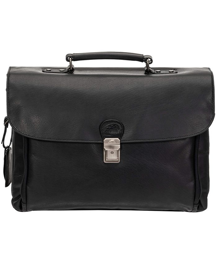 Mancini Men's Buffalo Double Compartment Briefcase for 15.6" Laptop ...