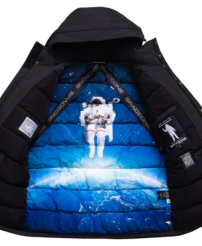 Space One Men's Nasa Inspired Parka Jacket with Printed Astronaut ...