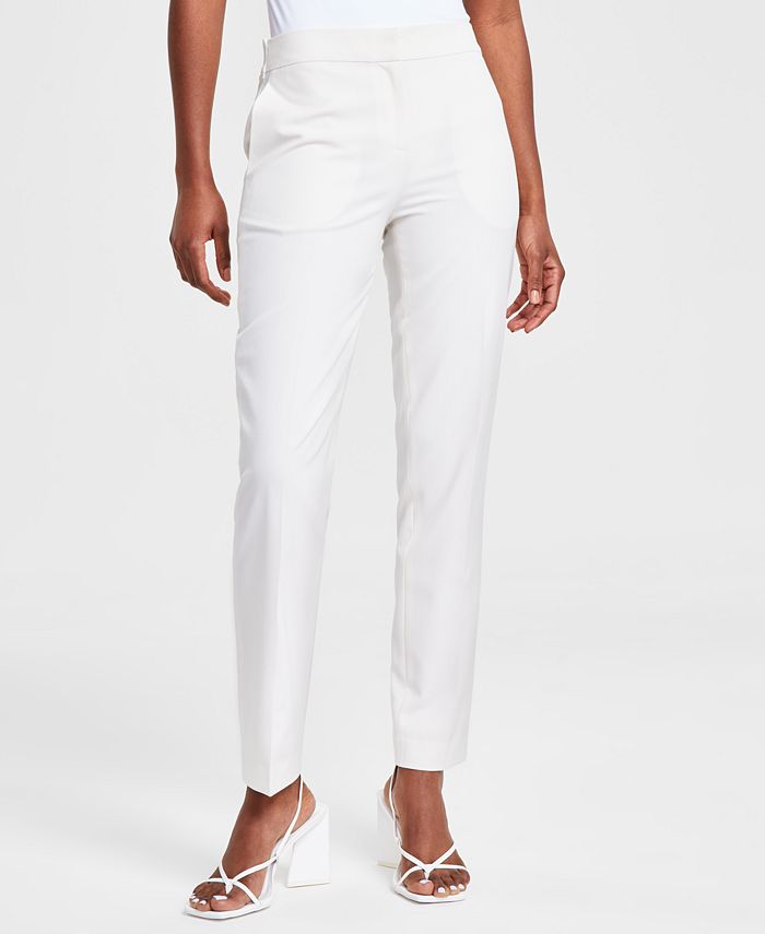 Bar III Women's Solid Straight-Leg Mid-Rise Pants, Created for Macy's ...