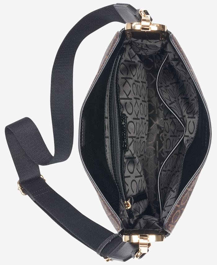 Calvin Klein Fay Large Adjustable Signature Crossbody with Magnetic Top ...