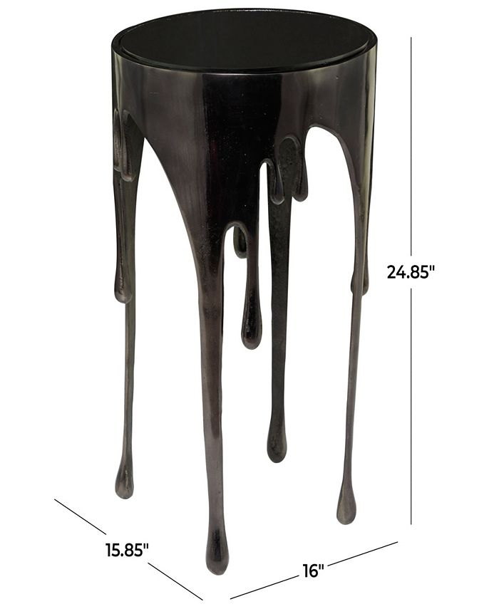 Rosemary Lane Aluminum Drip Accent Table with Melting Design and Shaded ...