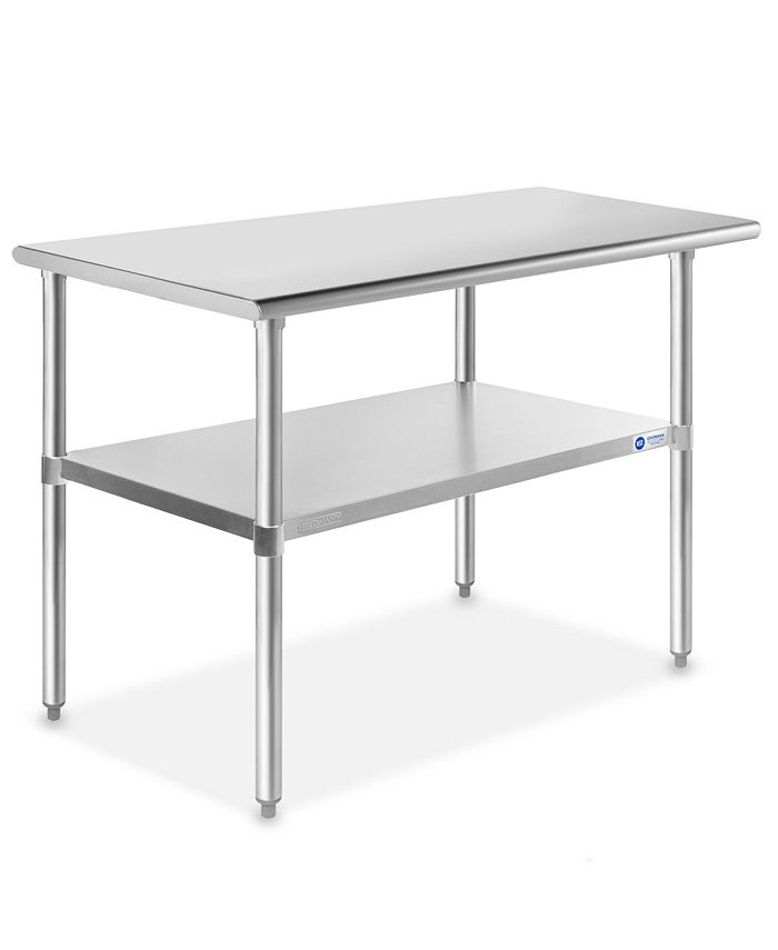 GRIDMANN 48 x 24 Inch Stainless Steel Table w/ Undershelf, NSF ...
