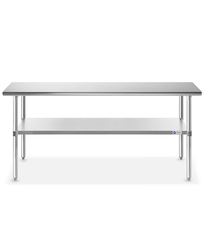 GRIDMANN 72 x 24 Inch Stainless Steel Table w/ Undershelf, NSF ...