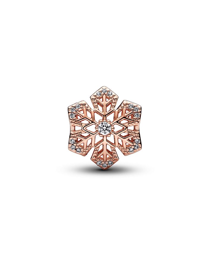 Pandora Cubic Zirconia Festive Snowflake Charm - Macy's