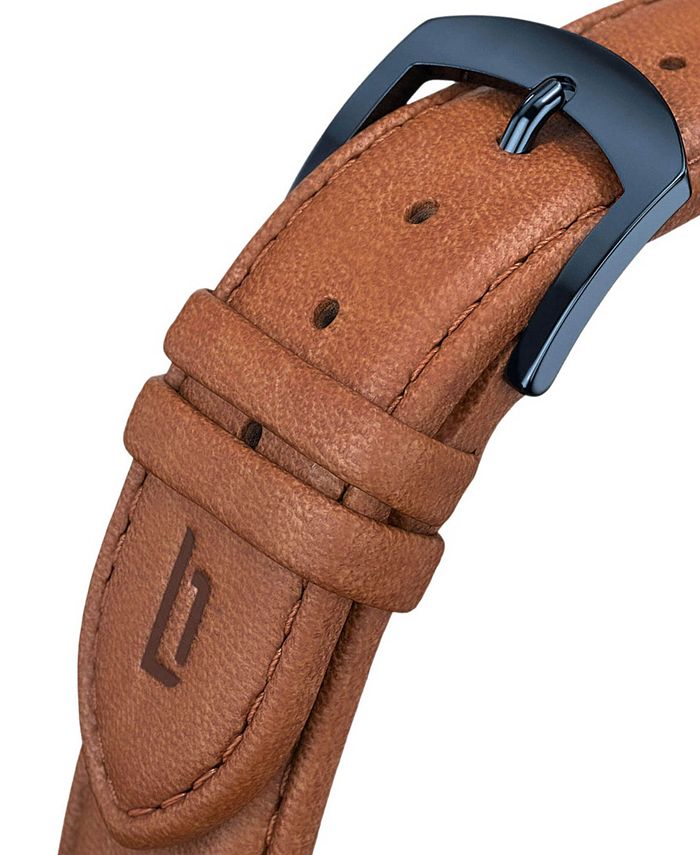 Lilienthal Berlin Men's The Classic Blue Rose Gold Brown Leather Watch ...