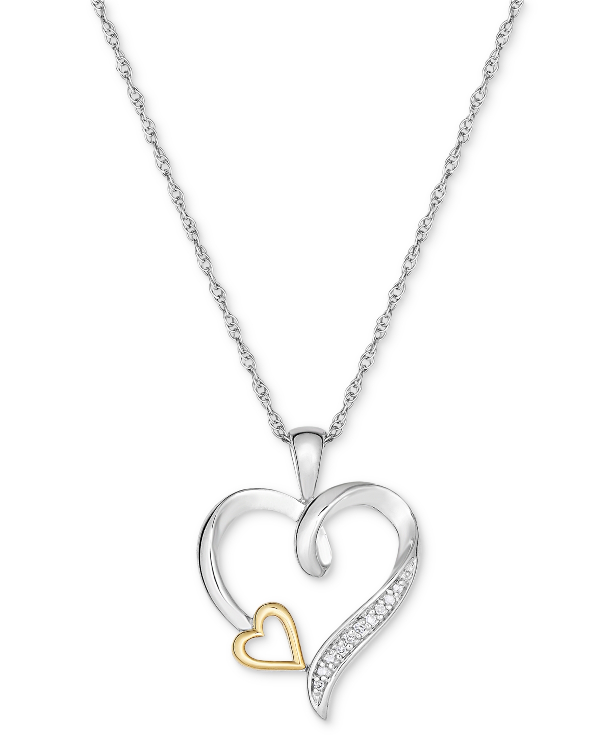 Click here for Diamond Accent Double Heart 18 Pendant Necklace in... prices