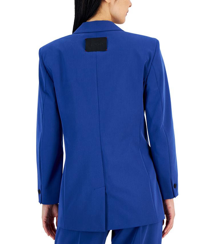 HUGO Women's Notched-Lapel Long Blazer Jacket - Macy's