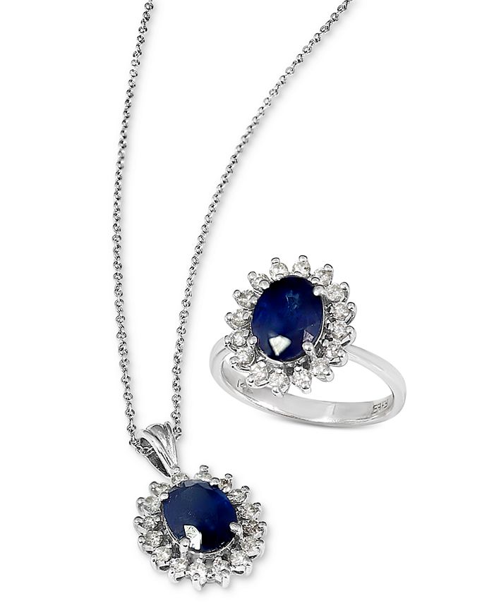EFFY Collection EFFY® Sapphire & Diamond Oval Pendant & Ring Collection ...